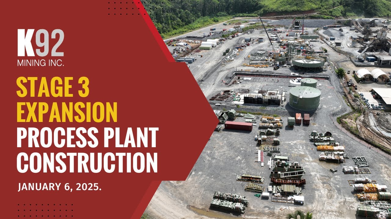 K92 Mining's Stage 3 Process Plant Construction Update | Drone Flyover | January 6, 2025 - YouTube