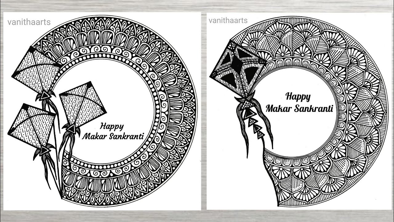 Makar Sankranti Drawing | how to draw mandala for beginners | Makar ...