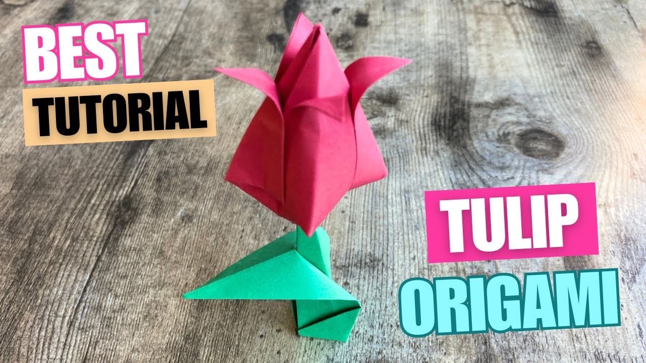 TULIP PAPER ORIGAMI EASY TUTORIAL | DIY ORIGAMI FLOWER TULIP | BEST ORIGAMI TUTORIAL TULIP ...