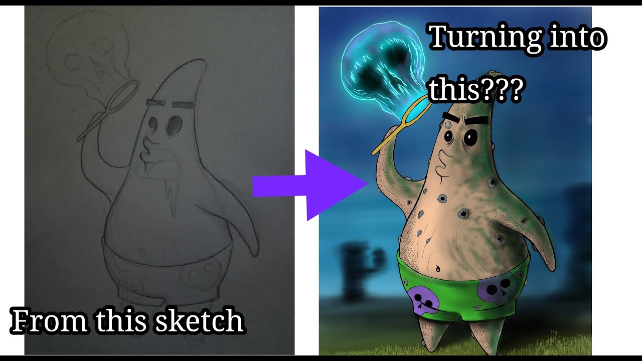 Creepy Patrick | Digital Drawing | Using ibisPaint - YouTube