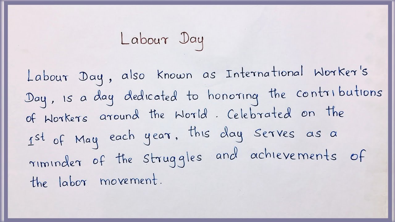 Labour day | May day | How to write an essay about a Labour day ...
