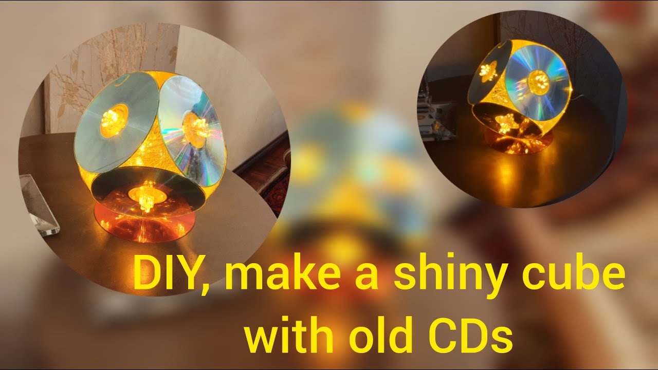 DIY, How to make a shiny cube with old CDs - YouTube