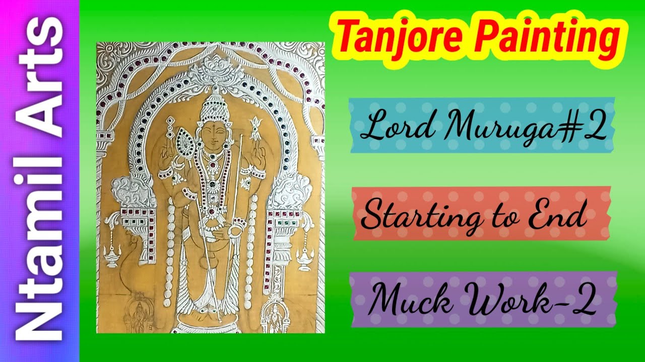 Muruga#2 Sketch to Colouring Full #tanjorepainting Tutorial step by ...