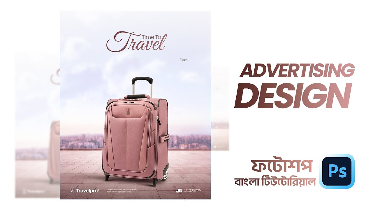 Photoshop Poster Design Tutorial | Travelpro Bag | Advertising Poster ...