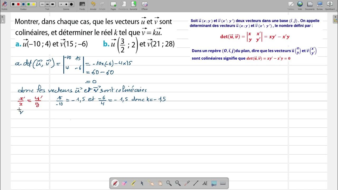 Colinéarité de deux vecteurs "Seconde" - YouTube