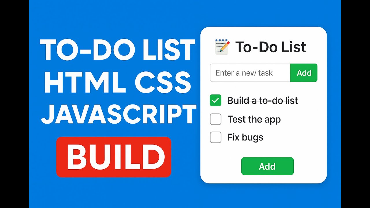 Build a To-Do List App using HTML, CSS & JavaScript | Beginner Project - YouTube