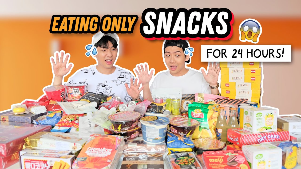 Eating ONLY SNACKS for 24 HOURS OMG ft. Shopee Supermarket - YouTube