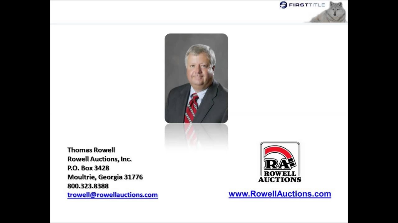 First Title Radio Show - Thomas Rowell of Rowell Auctions, Inc. - YouTube