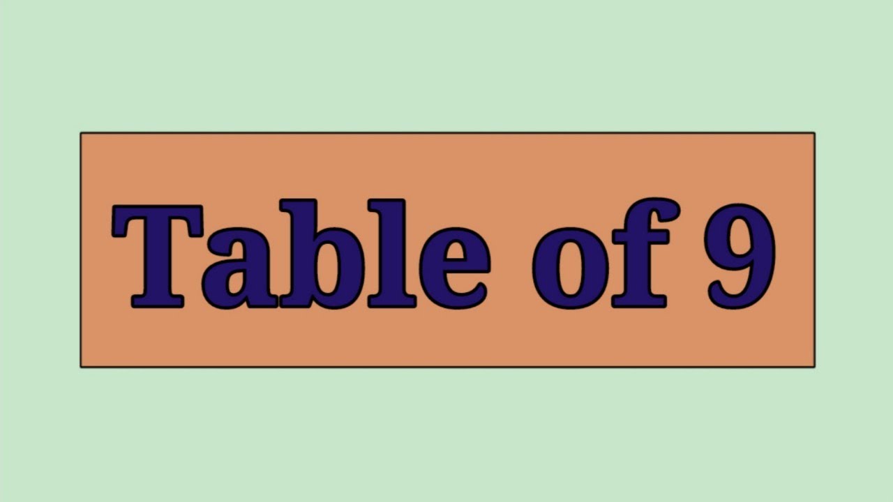 Table of 9 in English - YouTube