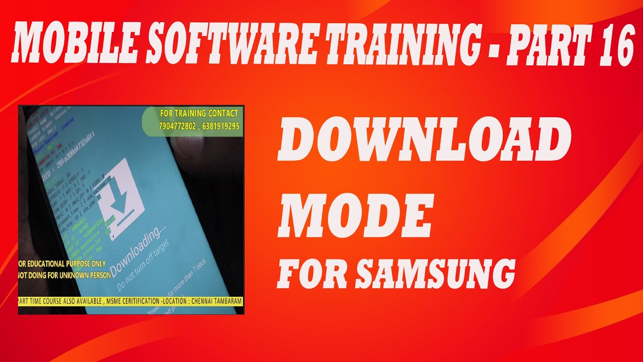 MOBILE SOFTWARE TRAINING PART 16 # SAMSUNG SOFTWARE MODE # DOWNLOAD ...
