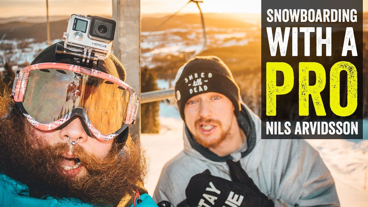SNOWBOARDING with PRO boarder Nils Arvidsson in Järvsöbacken - YouTube