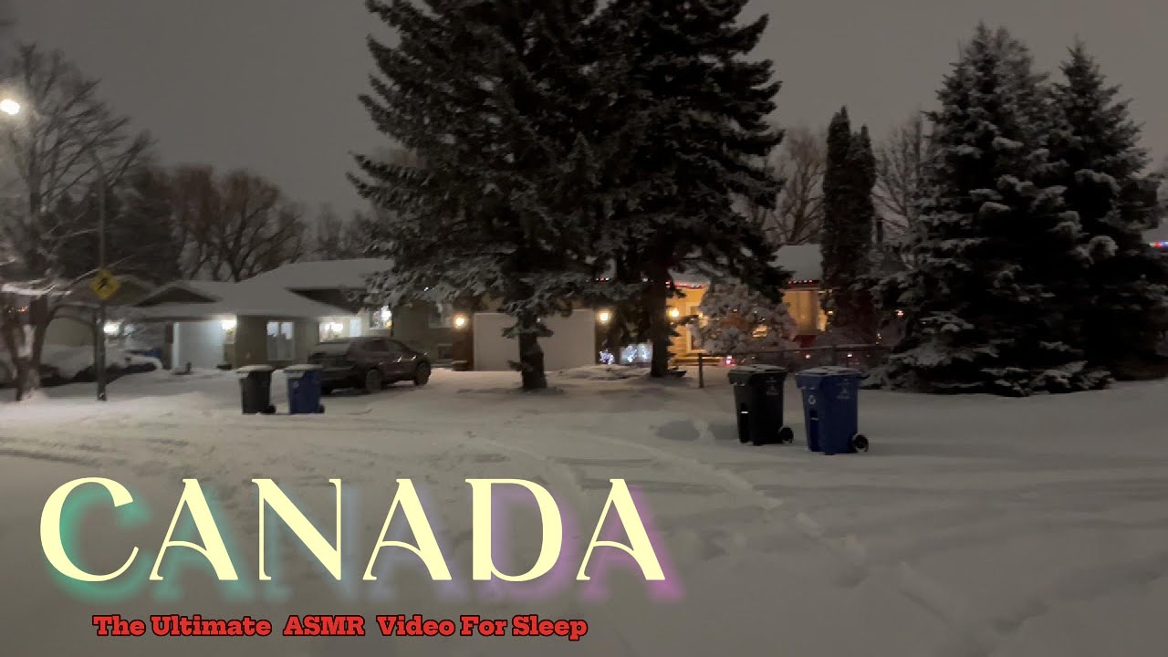 A MAGICAL SNOWY WALK .Snow Covered Streets. Snowy walk in a beautiful ...