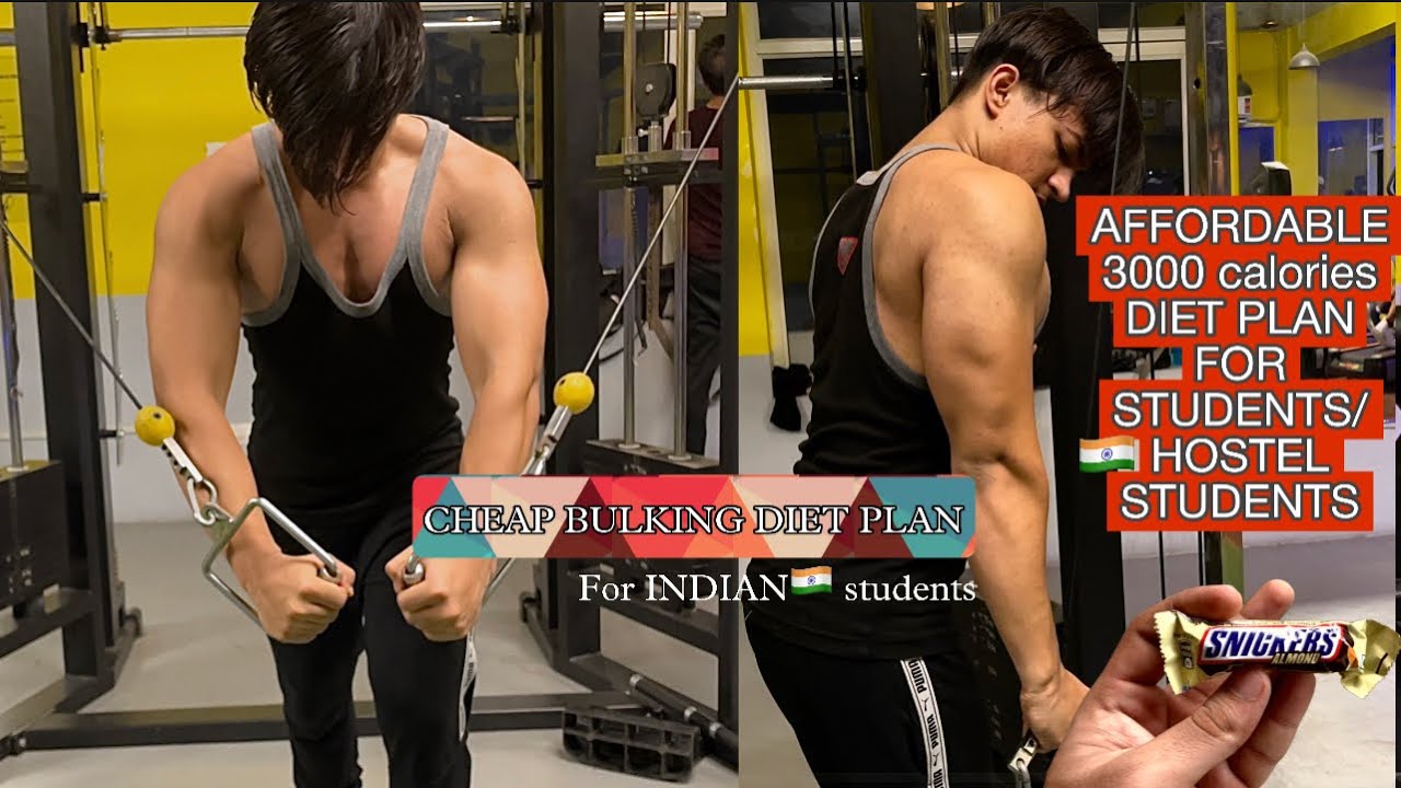 FULL DAY OF INDIAN BULKING DIET for Students| CHEST & TRICEPS (Indian ...