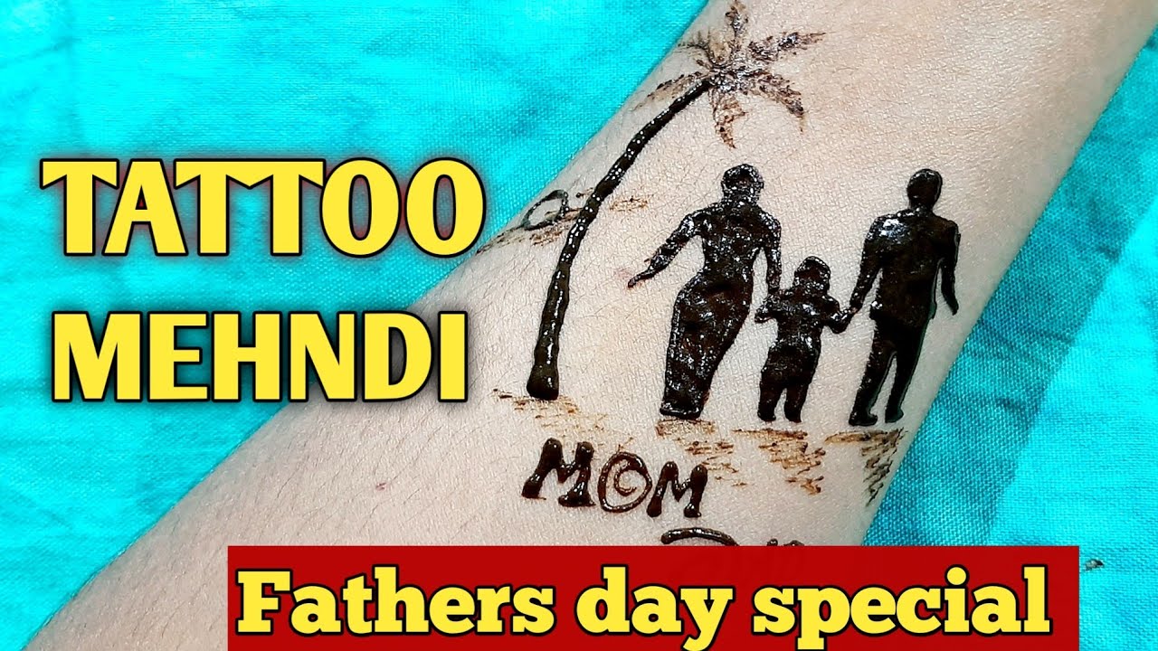 Fathers Day Special Henna Tattoo Design 2020-how to draw mom dad henna ...