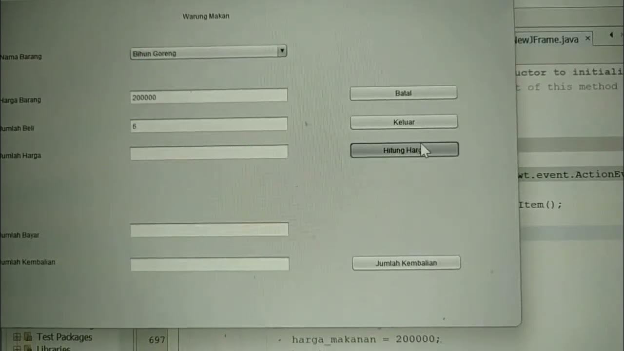 Program java gui restoran makanan - YouTube