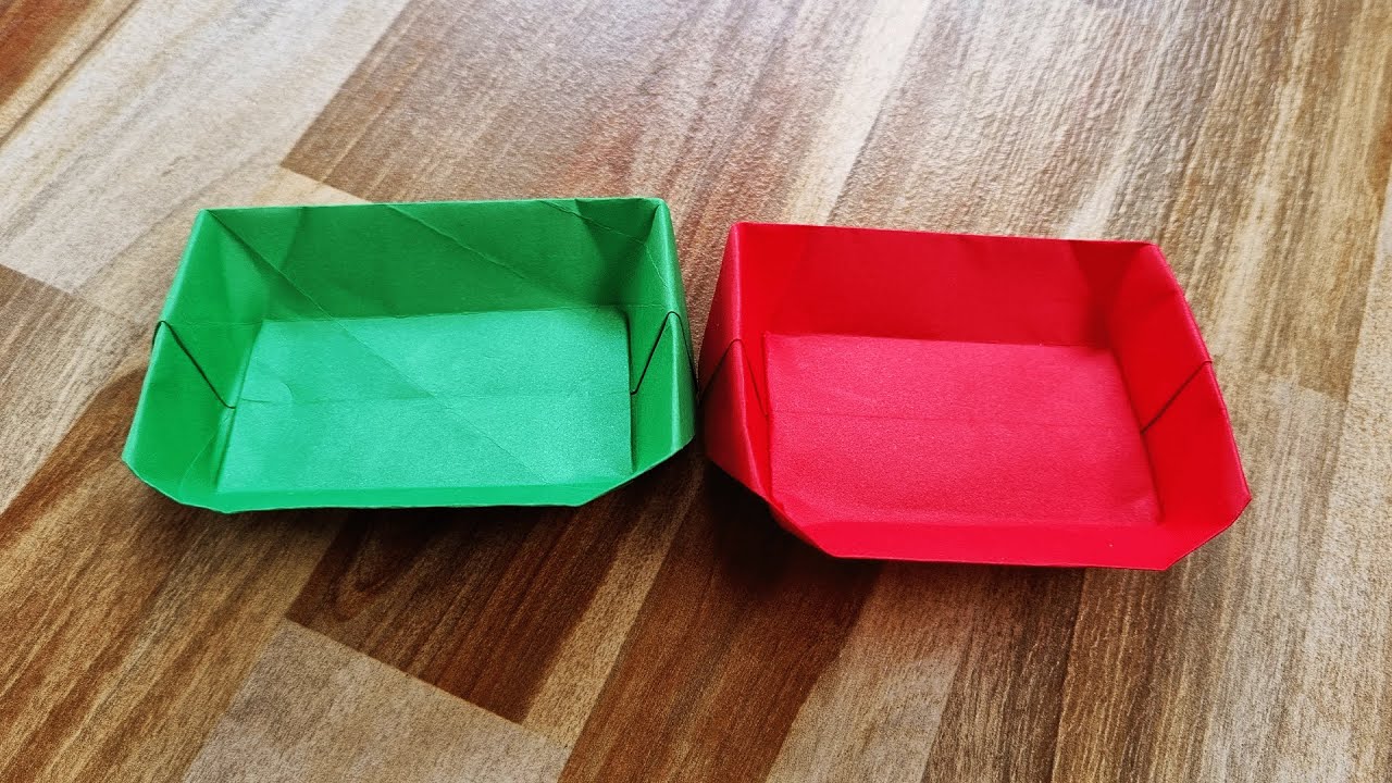 Origami TRAY Box - Easy Step by Step for Beginners - YouTube