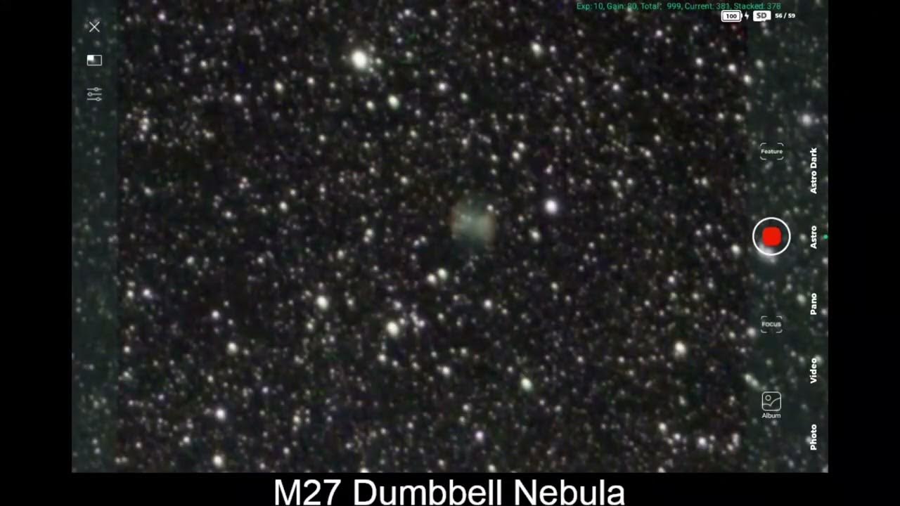 M27 Dumbbell Nebula x60 - DWARF II Smart Telescope - Rooster Inn Observatory - 16 July 2023 ...