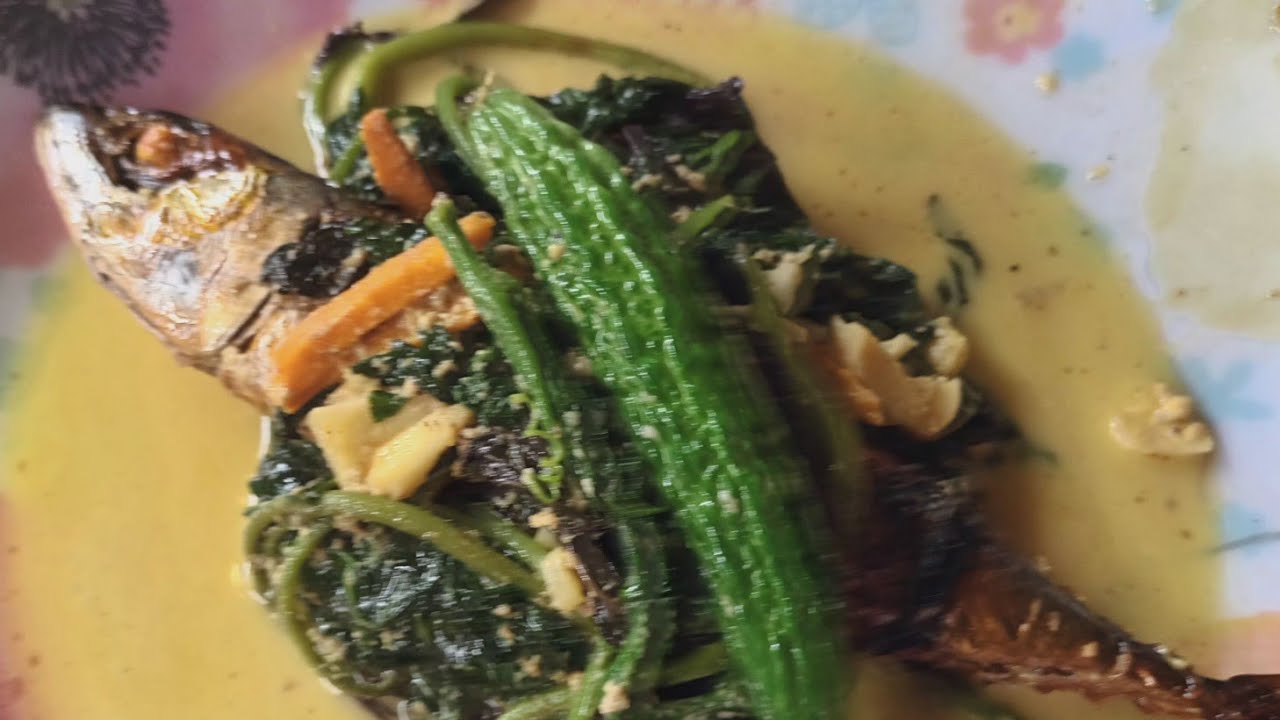 Ginataang tinapang Galunggong with talbus kamote at Ampalaya - YouTube