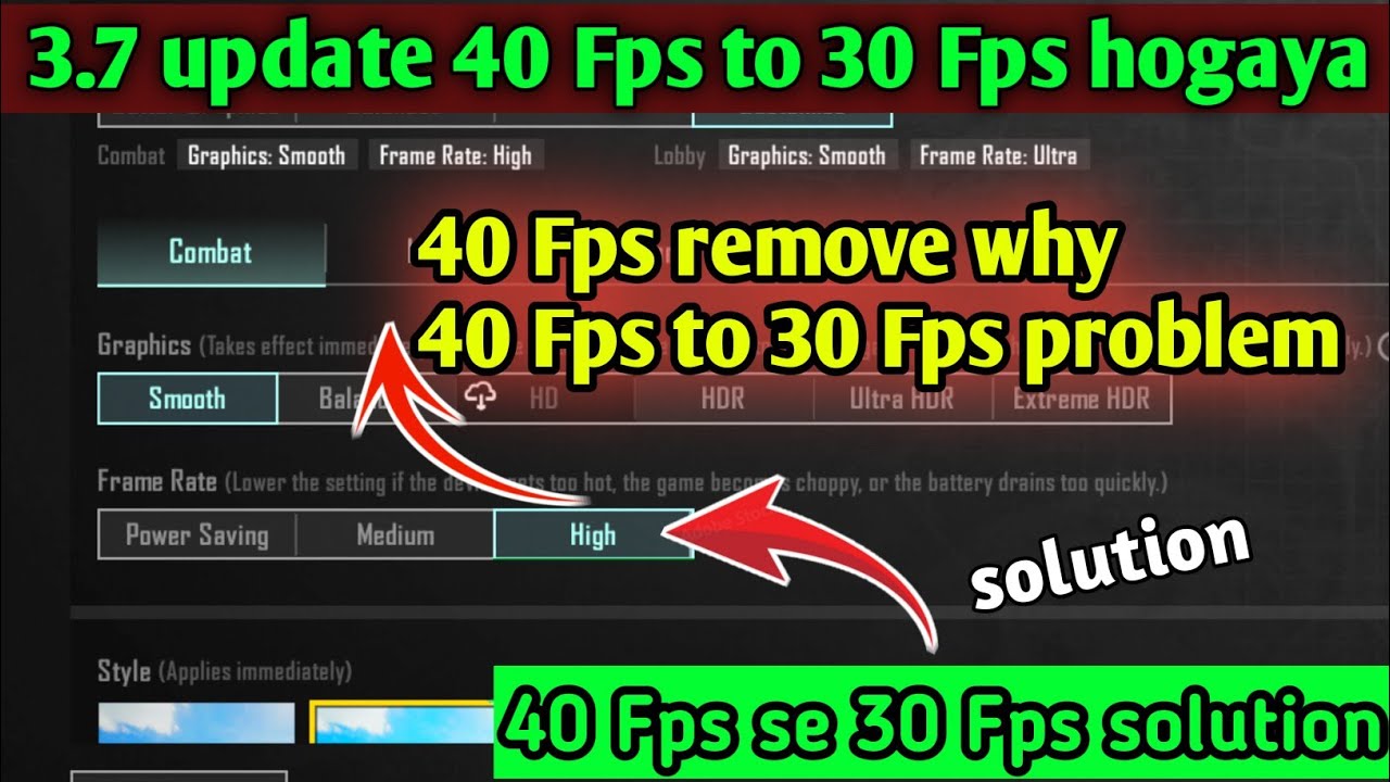 PUBG mobile 3.7 update 40 Fps to 30 Fps Decrease l Drop problem fix ll Pubg New update Fps ...