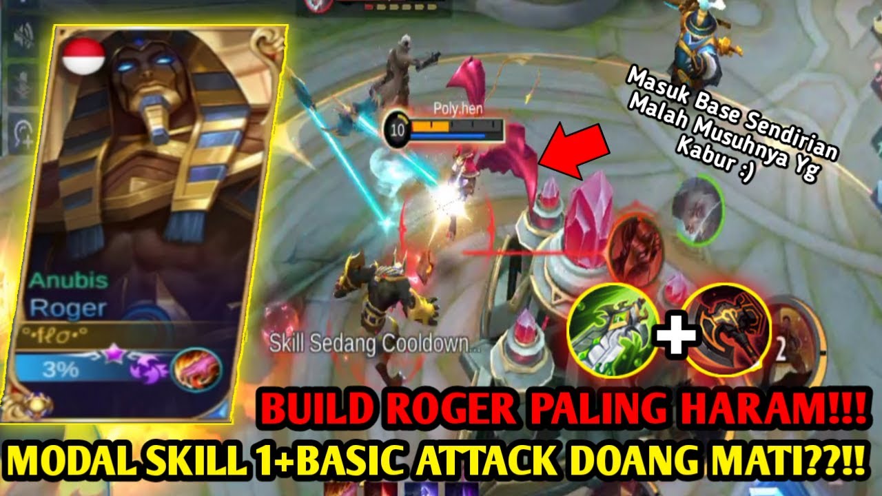 ROGER FULL DAMAGE!! Damage Skill 1 Nya Haram Banget!!!! | Build Roger ...