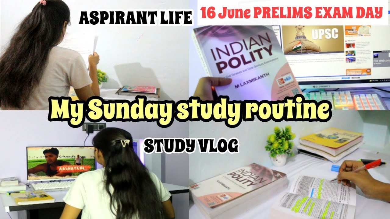My Sunday study Routine | Prelims exam day|ASPIRANT LIFE | - YouTube