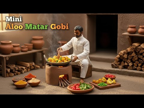Aloo mater godi ASMR miniture village kitchen 🥬🫛🥦