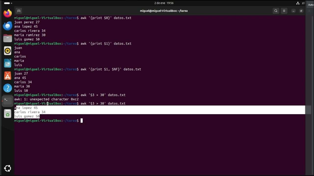 Comando awk en Ubuntu y variantes - YouTube