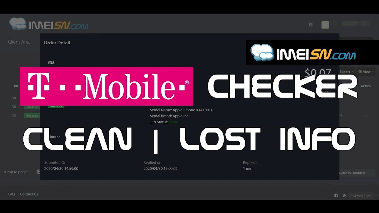 T-mobile CHECK IMEI | T-Mobile USA Clean/Lost Checker - YouTube