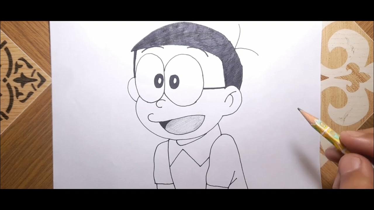 How to Draw Nobita from Doraemon |beginners || Pencil drawing step by ...