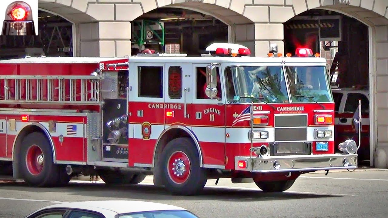 Cambridge Fire Engine 11 Responding From Quarters - YouTube