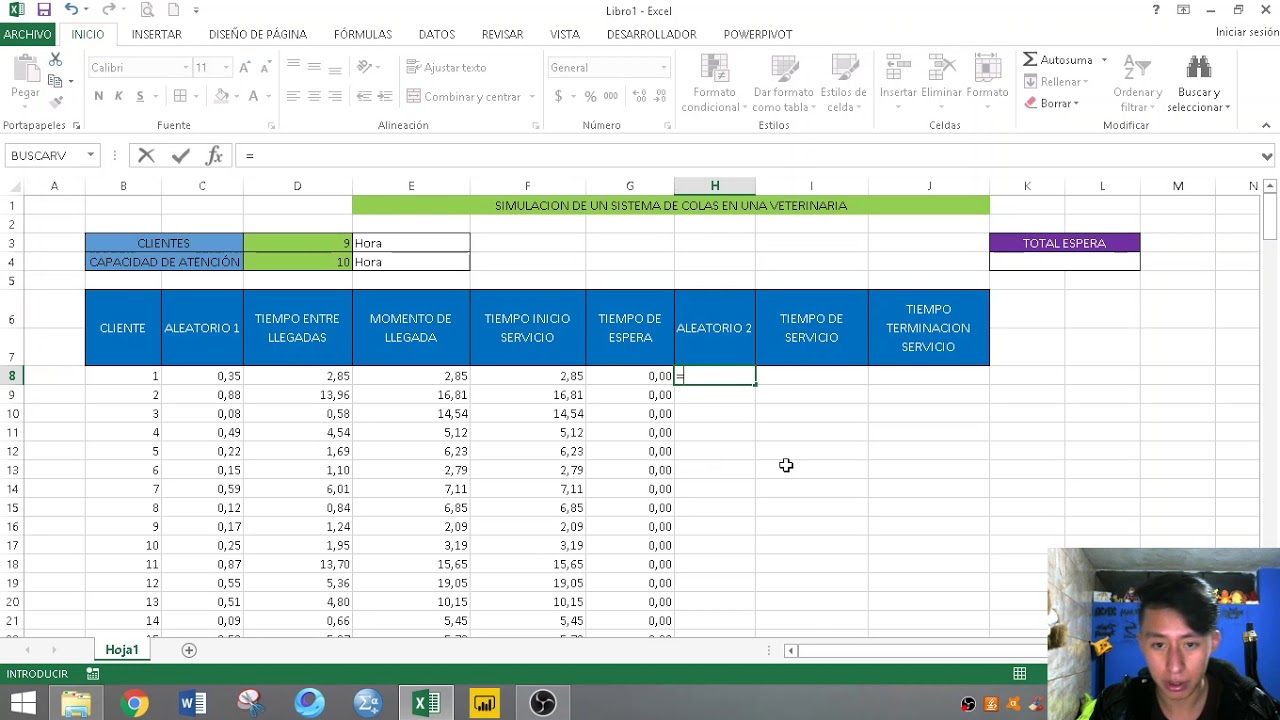 EJERCICIO TEORÍA DE COLAS - EXCEL - YouTube