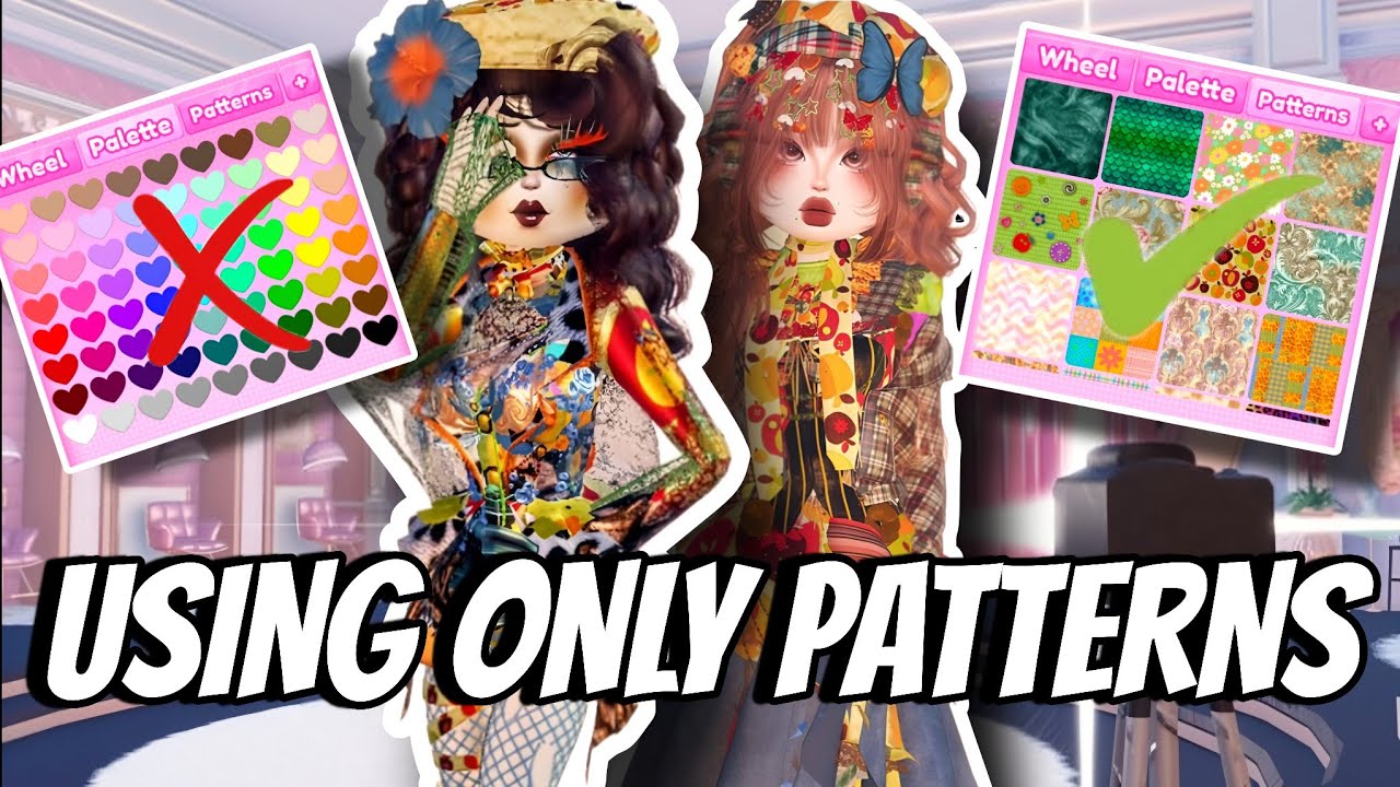 Using Only Patterns #dresstoimpress - YouTube