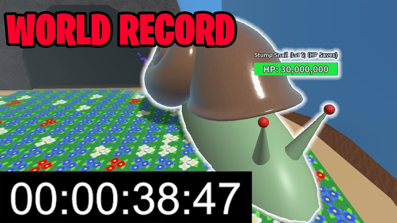 38 Seconds Stump Snail *WORLD RECORD* | Bee Swarm Simulator (Test Realm ...