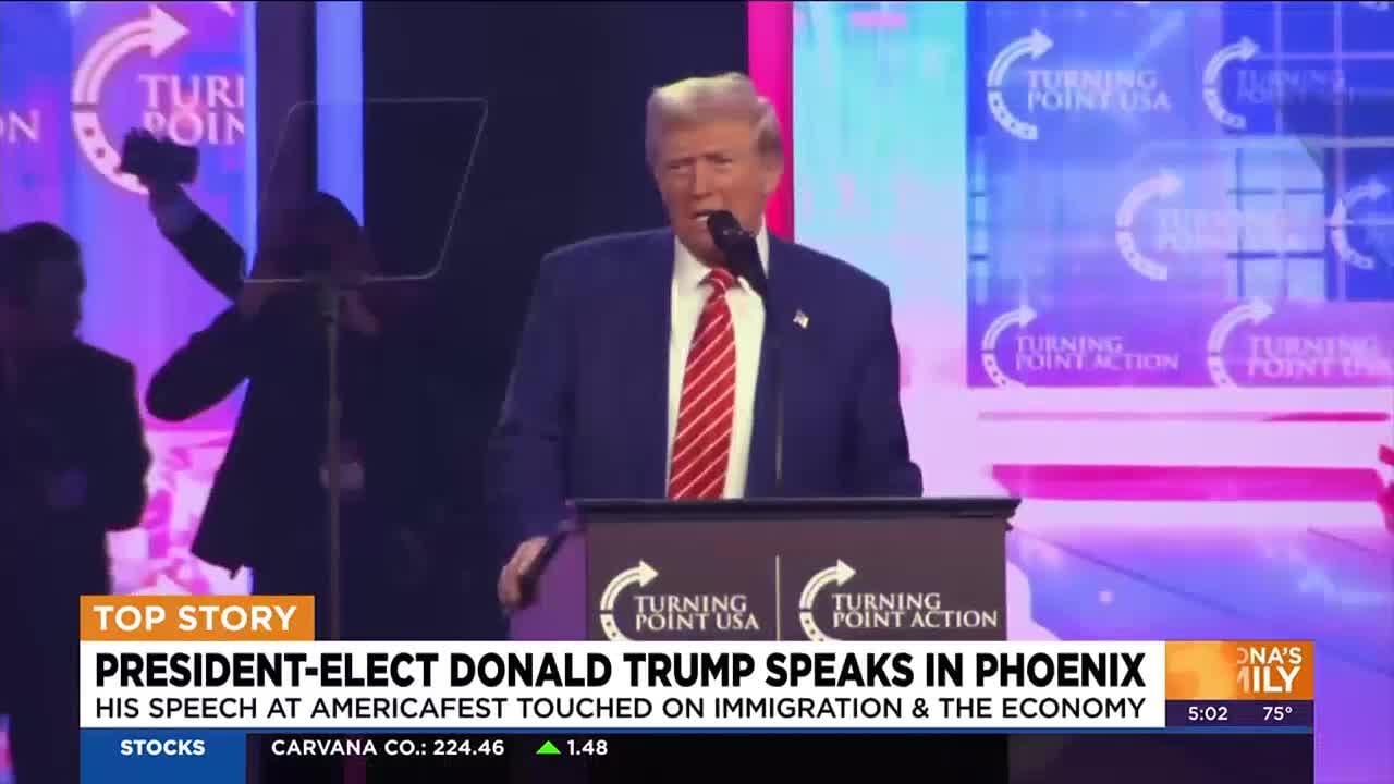 President-elect Trump speaks at AmericaFest in Phoenix - YouTube