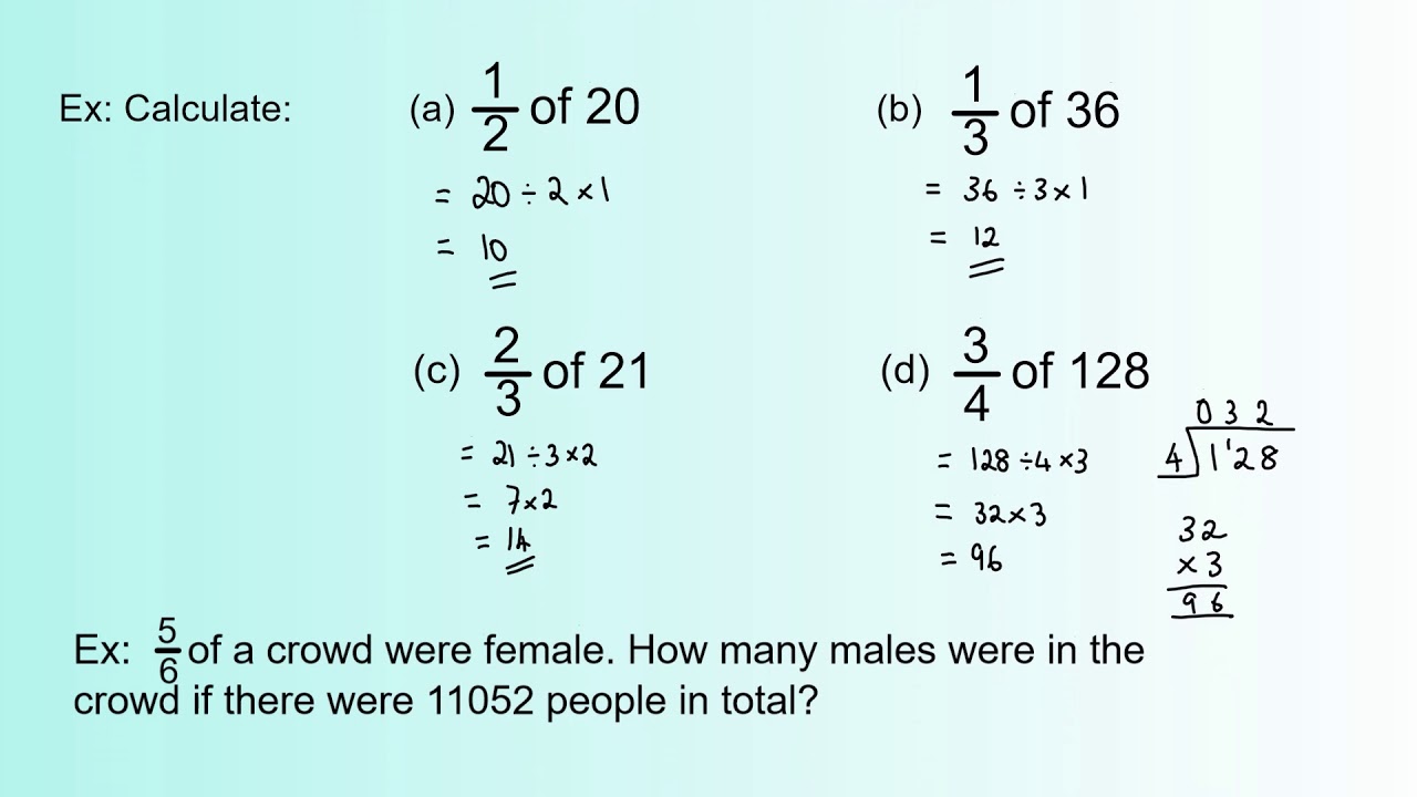Fractions - Fraction of a Number - YouTube