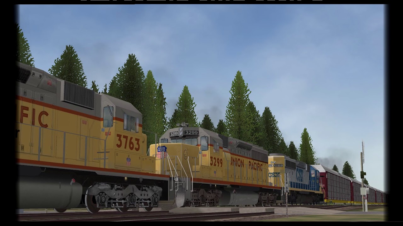 UP Autorack Train [Open Rails] - YouTube