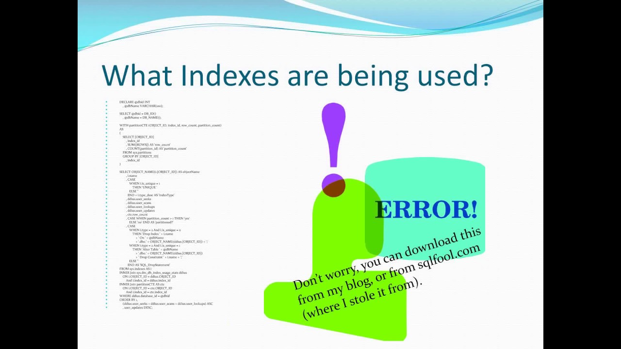 Table Indexing 101 - YouTube