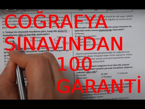 COĞRAYA SINAVDAN YÜZ ALMAK İSTİYORSANIZ MUTLAKA İZLEYİN COĞRAFYA 9. SINIF 1 DÖNEM 2 SINAV SORULARI
