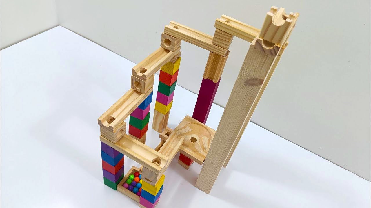 Marble run Race | Colorful balls & Race Track & Color blocks - YouTube