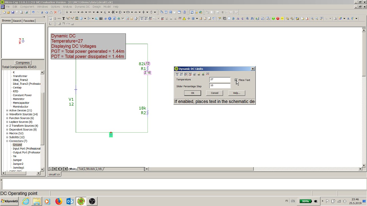 1) Micro-Cap DC analyysi - YouTube