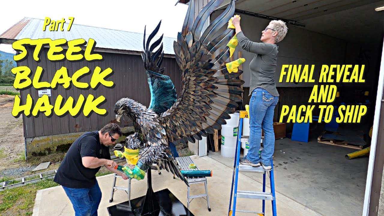 Amazing Steel Black Hawk Sculpture - Ready For Flight | Pt 7 - YouTube