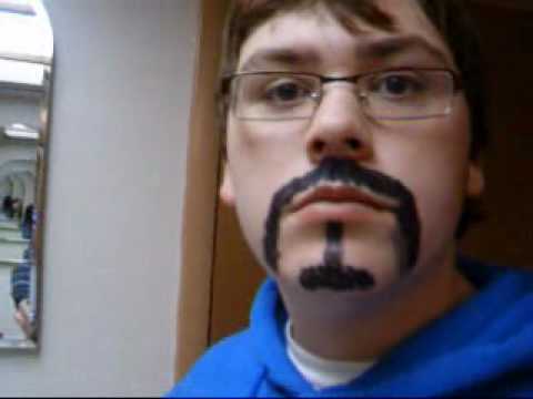 Jackson uses a sharpie to make a mustache - YouTube