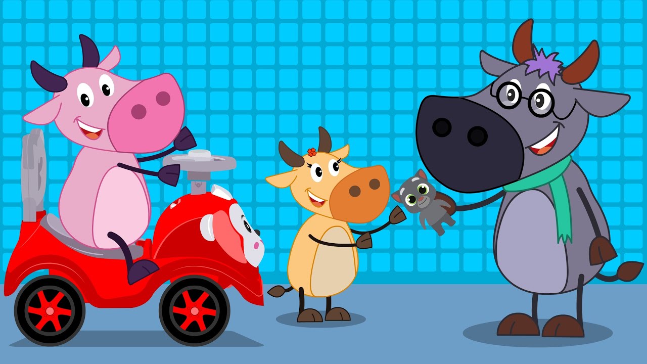 Funny Cow Nellie and Minnie Pretend Play Shopping at Toys Store With ...