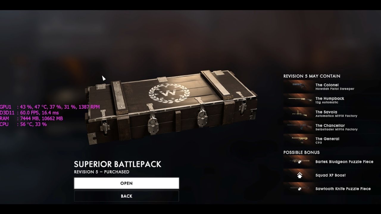 Battlefield 1 Opening Legendary Battlepack Revision 5 #1 (Get Squad XP ...