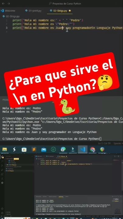¿Para que sirve el \n en Python? 🐍🤔 #pythonprogramming #python #pythontutorial #shorts - YouTube