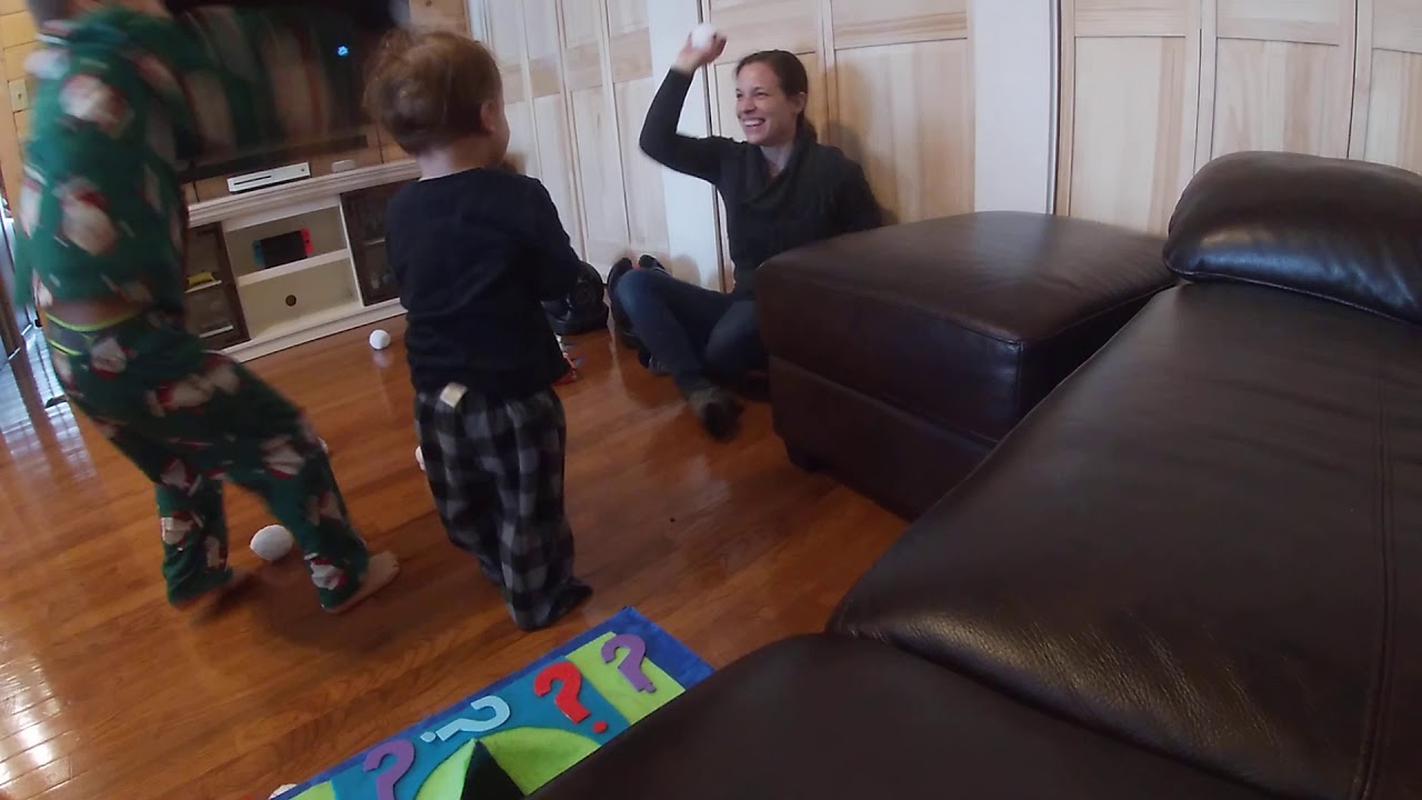 Mystery Box toy surprise leads to indoor snowball fight! - YouTube
