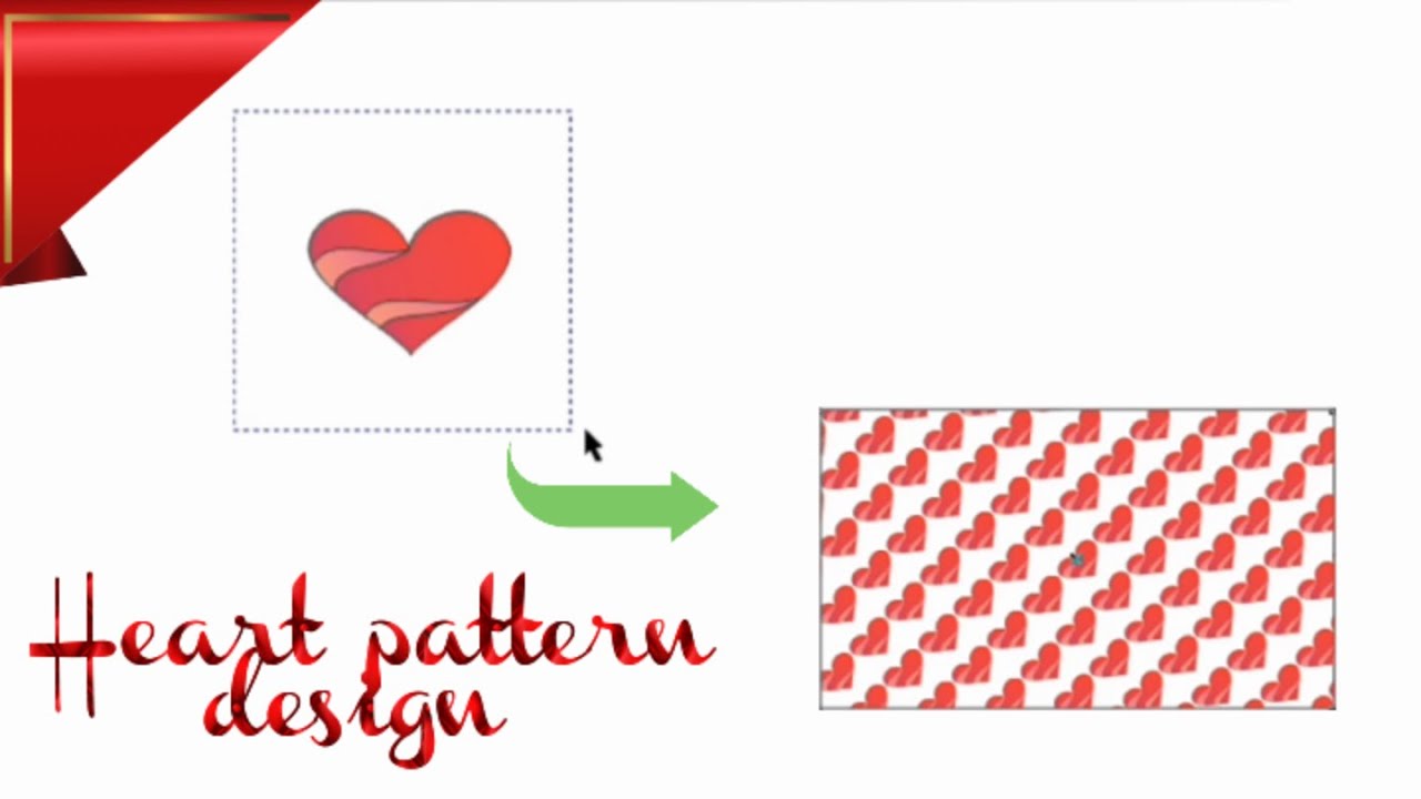 how to make heart pattern in Corel draw |#corel #coreldraw - YouTube