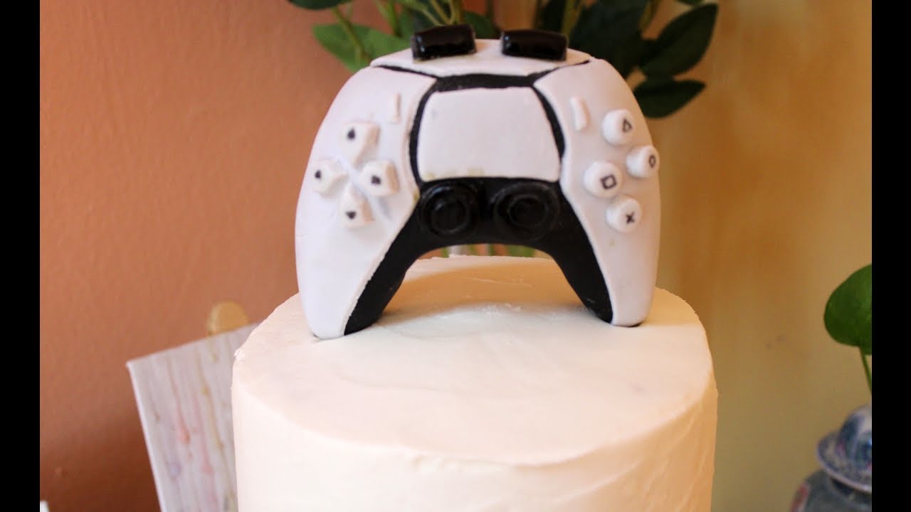 How to make fondant PlayStation Controller cake topper/ sugar joystick ...