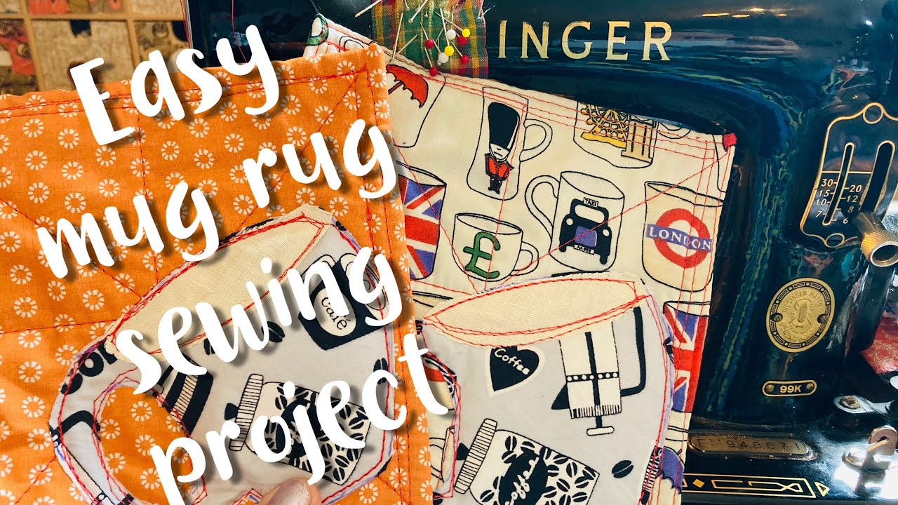 Easy #sewing beginner mug rug quilted DIY coffee theme My process - YouTube