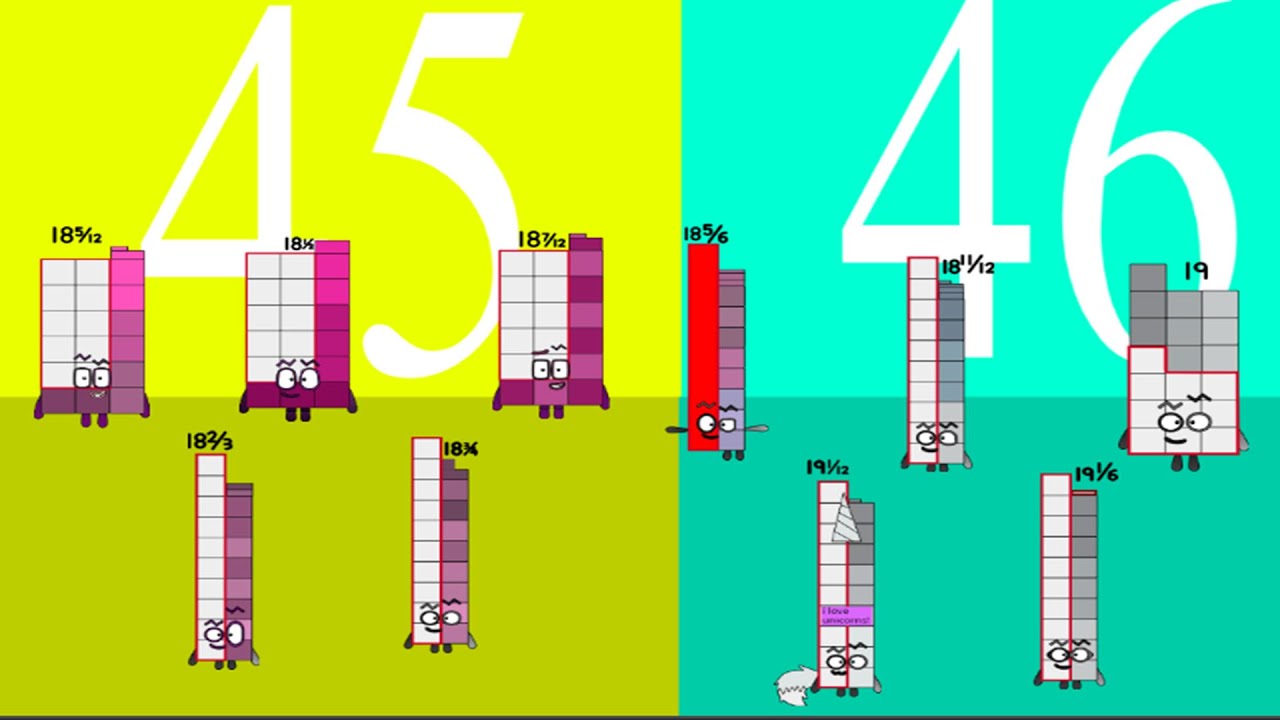 Numberblocks Band Twelfths 45-46 remix | Numberblocks Characters - YouTube
